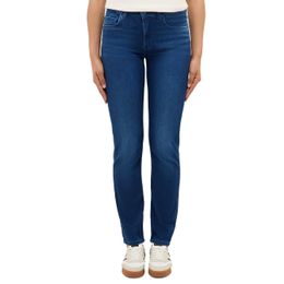 Mustang Damen Straight-Jeans "Damen Style Shelby Straight", blau, Gr. 25, unifarben, Denim/Jeans, 78% Baumwolle, 10% Lyocell, 9% Elastomultiester, 3%