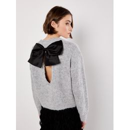 Apricot Damen Strickfleece-Pullover "Strickpullover", grau, Gr. 40, unifarben, Strick, Obermaterial: 78% Polyester PES. 12% Polyamid PA. 7% Wolle WO.
