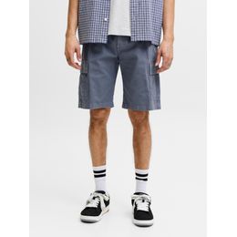 Jack & Jones JACK & JONES Herren Cargoshorts "JPSTCOLE HUDSON BELTED CARGO SHORTS MID", grau, Gr. L, unifarben, Web, Obermaterial: 100% Baumwolle, Hosen