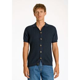 LINDBERGH Herren Cardigan "Cardigan (Kurzarm) Relaxed Fit", blau, Gr. M, Obermaterial: 100% Baumwolle, Strickjacken