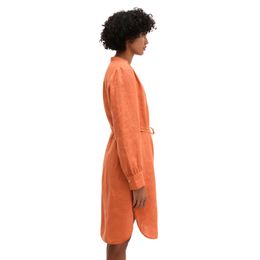 Marc O'Polo MARC O'POLO Damen Midikleid "mit Taillenbindeband"warm orange, Gr. 38, unifarben, Obermaterial: 100% Leinen. Futter: 100% Baumwolle, Kleider