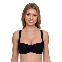 SuSa Damen Dirndl-BH "Wiesn Zauber", Gr. 75, schwarz, Spitze, Obermaterial: 52% Baumwolle, 40% Polyamid, 8% Elasthan, unifarben, BHs, Soft-Cups,