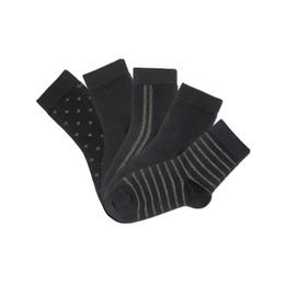 Tchibo - 5 Paar Socken - Damen - Gr. 35-38 - schwarz