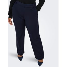 Only CARMAKOMA Damen Anzughose "CARGOLDTRASH LIFE MW STRAIGHT PANT NOOS"night sky, Gr. 42, unifarben, Web, Obermaterial: 63% Viskose, 32% Nylon, 5%