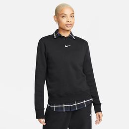 Nike Sportswear Damen T-Shirt "W NSW PHNX FLC STD CREW", schwarz, Gr. L, Obermaterial: 80% Baumwolle, 20% Polyester, Shirts, aus Baumwolle und