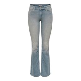 Only Damen Bootcut-Jeans "ONLBLUSH MID FLARED DNM REA638", blau, Gr. XS, unifarben, Denim/Jeans, Obermaterial: 91% Baumwolle, 5% Polyester, 4%