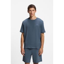 HUGO UNDERWEAR Herren T-Shirt "Austin T-Shirt", Gr. Mopen blau 496, Single Jersey, Obermaterial: 60% Baumwolle, 40% Polyester, Shirts, Waffelstruktur