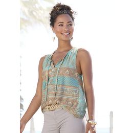 Lascana Tanktop mehrfarbig Gr. 36/38 f&uuml;r Damen. Mit V-Ausschnitt. Figurumspielend