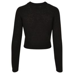 Urban Classics Damen Rundhalspullover "Urban Classics Damen Ladies Short Waffle Sweater"schwarz, Gr. XXL, unifarben, 100% Polyacryl, Pullover