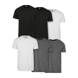 Urban Classics Herren T-Shirt "Urban Classics Herren Basic Tee 6-Pack", bunt, Gr. M, unifarben, 100% Baumwolle, Shirts