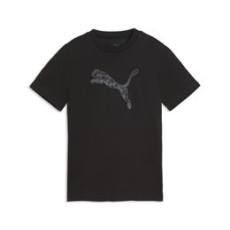Puma Kinder T-Shirt "Active Sports Graphic T-Shirt Jungen", schwarz, Gr. 140, bedruckt, Obermaterial: 31% Polyester, 69% Baumwolle. Rippe: 70%
