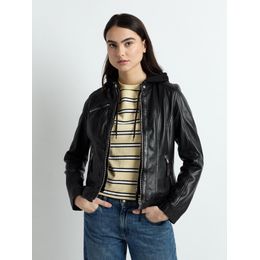 Mustang Damen Lederjacke "31019269", schwarz, Gr. M, Obermaterial: 85% Lammleder, 15% Baumwolle. Futter: 100% Baumwolle. &Auml;rmelfutter: 100% Polyester,