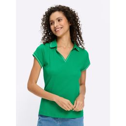 Heine Damen Kurzarmshirt "Shirt", gr&uuml;n, Gr. 40, unifarben, 95% Baumwolle, 5% Elasthan, Shirts