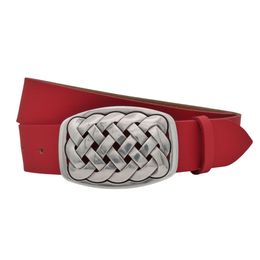 AnnaMatoni Damen Lederg&uuml;rtel "AnnaMatoni AnnaMatoni Damen G&uuml;rtel Echtleder 4cm mit silberner", rot, Gr. 115, 100% Leder, G&uuml;rtel