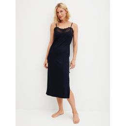 Calida Damen Nachthemd "Elegant Dreams", Gr. L, schwarz, Single Jersey, Obermaterial: 95% Modal (TENCEL ), 5% Elasthan, Kleider, Spaghetti-Tr&auml;ger,