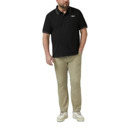 Herren Poloshirt, schwarz, Gr. 4XL, s.Oliver MEN BIG SIZES, unifarben, Jersey, Obermaterial: 95% Baumwolle, 5% Elasthan, Shirts, mit Logo Print