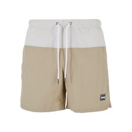 Urban Classics Herren Badeshorts "Urban Classics Herren Block Swim Shorts", beige, Gr. XXL, 100% Polyamid, Badehosen