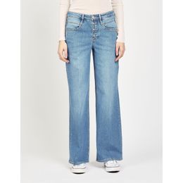 Gang Damen Relax-fit-Jeans "94MEDINA WIDE", blau, Gr. 30, unifarben, 98% Baumwolle, 2% Elasthan, Jeans, mit normaler Beinl&auml;nge