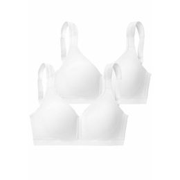 PETITE FLEUR BY LASCANA Entlastungs-BH ', BH ohne B&uuml;gel, Baumwoll-BH, Soft-BH' 2xwei&szlig; Gr. 95F. Ohne B&uuml;gel. Nachhaltig.