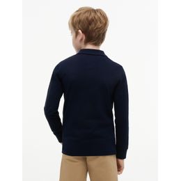 Tommy Hilfiger Jungen Poloshirt "REG POLO LS"schwarz night navy, Gr. 16, Single Jersey, Obermaterial: 100% Baumwolle, Shirts, mit Logostickerei