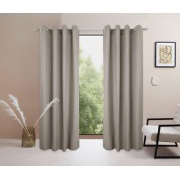 Vorhang OTTO HOME, B:140cm H:225cm, grau, Polyester, Recyceltes Material, Wohnzimmer, Gardinen, "Raja", einfarbig, Einfache Montage, Pflegeleicht,