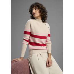 Laura Scott Damen Strickpullover, beige, Gr. 48, gestreift, Strick, Obermaterial: 50% Viskose, 26% Polyamid, 24% Polyester, Pullover, Winterstrick