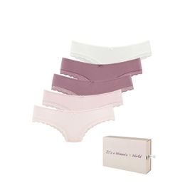 Lascana Brasilslip pink Gr. 36/38 f&uuml;r Damen. Mit Schleife, Spitze. K&ouml;rpernah. Nachhaltig.