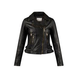 7eleven Damen Bikerjacke "SERENATA", schwarz, Gr. 44, uni, Obermaterial: 100% Lammleder LEL. Futter: 100% Polyester PES. 100% Polyester PES., Jacken,