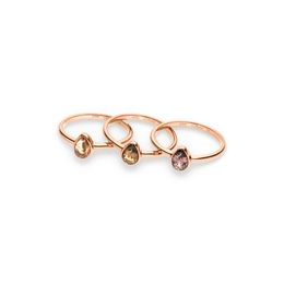 s.Oliver Damen Ring-Set "Elegant Stones", 56, Edelstahl, 1,8mm, rosa, Edelstahl, Fingerringe, mit Zirkonia (synth.)