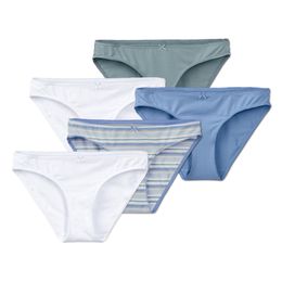 Tchibo - 5 Slips - Damen - Gr. XL - wei&szlig;/gestreift