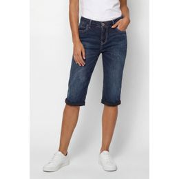 SOCCX Damen Regular-fit-Jeans, blau, Gr. 28, Abriebeffekte, Denim/Jeans, Material: 92, 5% Baumwolle, 5, 5% Polyester, 2% Elasthan, Zusatz: Enth&auml;lt