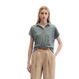 Marc O'Polo MARC O'POLO Damen Poloshirt "aus Slub Jersey", gr&uuml;n, Gr. L, unifarben, Obermaterial: 100% Baumwolle, Shirts