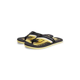 Tommy Hilfiger Herren Zehentrenner "PATCH HILFIGER BEACH SANDAL", Gr. 39schwarz, Textil, Schuhe, Sommerschuh, Strandschuh mit gestreifter Bandage