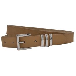 AnnaMatoni Damen Lederg&uuml;rtel "AnnaMatoni AnnaMatoni Damen Lederg&uuml;rtel mit silberfarbener", beige, Gr. 80, 100% Leder, G&uuml;rtel