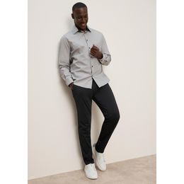 Bruno Banani Herren Langarmhemd, grau, Basic, Gr. 47, Obermaterial: 100% Baumwolle, Hemden, taillierte Passform, mit Kentkragen, aus Baumwolle