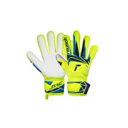 Reusch Kinder Torwarthandschuhe "Attrakt Grip Junior", gelb, Gr. 7, 34% Polyester, 25% Latex, 5% Lederimitat, 1% Baumwolle, Handschuhe, mit