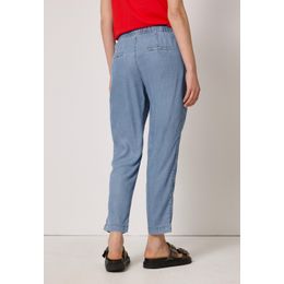 Damen Jogger Pantslight blau soft wash, Gr. 40, STREET ONE STUDIO, unifarben, Stoff, 100% Lyocell, Hosen, aus Lyocell
