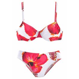 Lascana Damen B&uuml;gel-Bikini, bunt, Gr. 36, floral, Polyamid, Bikini-Sets, mit plakativem Bl&uuml;tenprint