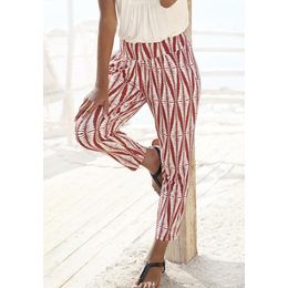 Lascana 7/8-Strandhose 'aus leichtem Viskosejersey' mehrfarbig Gr. 40 f&uuml;r Damen. Mit Allover-Druck. Figurumspielend. Nachhaltig.