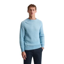 Marc O'Polo MARC O'POLO Herren Rundhalspullover "aus Bio-Baumwolle", blau, Gr. L, unifarben, Obermaterial: 100% Baumwolle, Pullover
