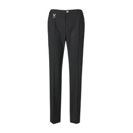 GOLDNER Damen Stoffhose "Kurzgr&ouml;&szlig;e Elegante Stretchhose mit B&uuml;gelfalten", schwarz, Gr. 20, Obermaterial: 53% Polyester PES. 43% Schurwolle WV. 4%