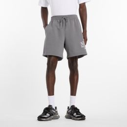 New Balance Herren Sweatshorts, grau, Gr. S, Obermaterial: 60% Baumwolle, 40% Polyester, Hosen, mit Kordelverschluss, aus Baumwolle und Polyester, in