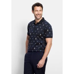 OLYMP Herren Poloshirt "OLYMP Casual Wirk, Polo", schwarz, Gr. M, 70% Baumwolle, 30% Leinen, Shirts