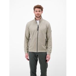 Lerros Herren Sweatjacke, beige, Gr. L, unifarben, Web, Obermaterial: 90% Baumwolle, 10% Polyester, Sweatjacken, mit Stehkragen