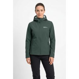 Jack Wolfskin Damen Softshelljacke "BORNBERG HOODY W", gr&uuml;n, Gr. S, unifarben, Softshell, Obermaterial: 100% Polyester. Futter: 100% Polyester,