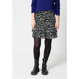 Damen Sommerrock, grau, Gr. 44, STREET ONE STUDIO, unifarben, Stoff, Obermaterial: 100% Polyester. Futter: 100% Modal, R&ouml;cke, mit Grafikmuster