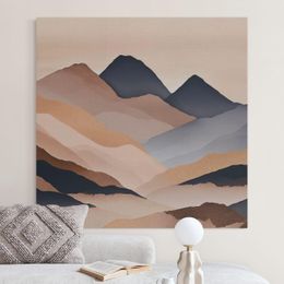 Bilderwelten Akustikbild Grafische Landschaft in Braun