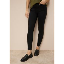 Tamaris Damen High-waist-Jeans, schwarz, Gr. 36, Denim/Jeans, Obermaterial: 63% Baumwolle, 32% Polyester, 5% Elasthan, Jeans, Skinny Fit, modischer