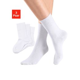 H.I.S. H.I.S Herren Socken "Diabetikersocken Damen Herren Socken", Gr. 39, wei&szlig;, Baumwolle, Elasthan, Polyamid, unifarben, Socken, mit Komfortbund auch f&uuml;r