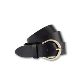 Bernd G&ouml;tz BERND G&Ouml;TZ Damen Lederg&uuml;rtel "Lederg&uuml;rtel mit offener goldener Ringschlie&szlig;e", schwarz, Gr. 100, Rindsleder, G&uuml;rtel
